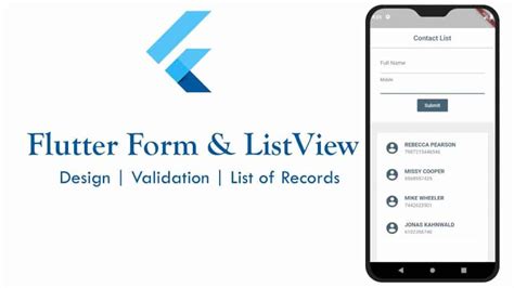 design flutter form and listview widget for crud operation codaffection