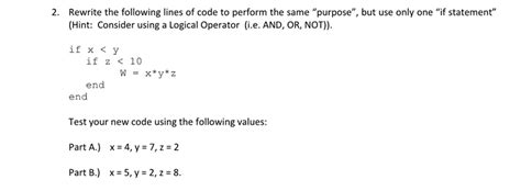 solved 2 rewrite the following lines of code to perform the