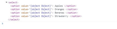 javascript react [object object] passed through select option value