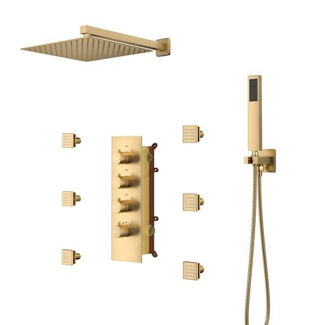 Luxury 12 In Thermostatic Wall Mounted Rainfall Shower Faucet System