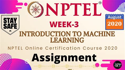 nptel introduction to machine learning week 3 assignment solutions