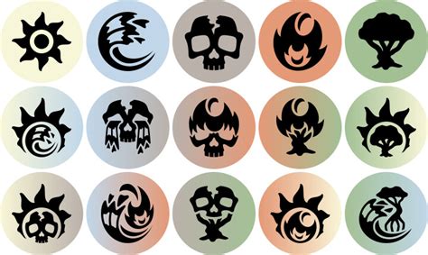 Artstation Mono Color And Dual Color Mana Symbols
