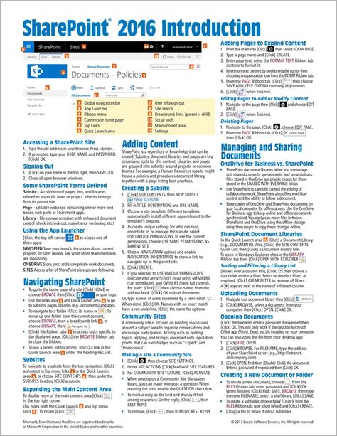 sharepoint cheat sheet technos