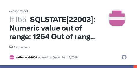 sqlstate[22003] numeric value out of range 1264 out of range value