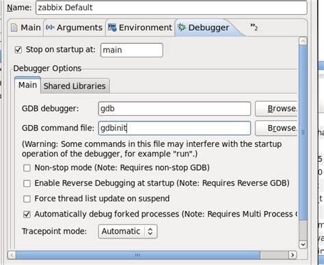 c how to configure gdb in eclipse such that all prcoesses keep on