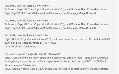 how to fix sql database error 8961 sqlservercentral