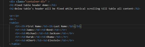 freezing row and column in html table using css fixed table headers