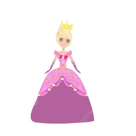 Illustration Of An Isolated Gorgeous Queen Donning A Pink Dress Vector