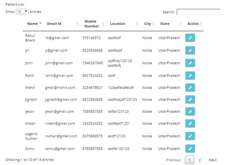 server side pagination and searching with datatable and
