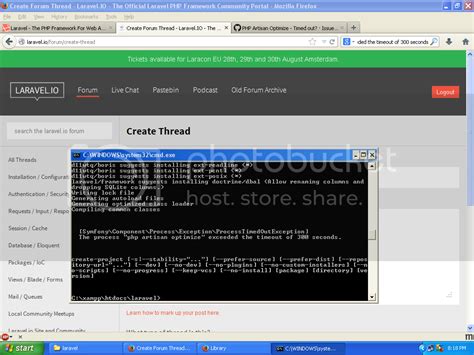 php laravel 4 installation error via composer always timeout