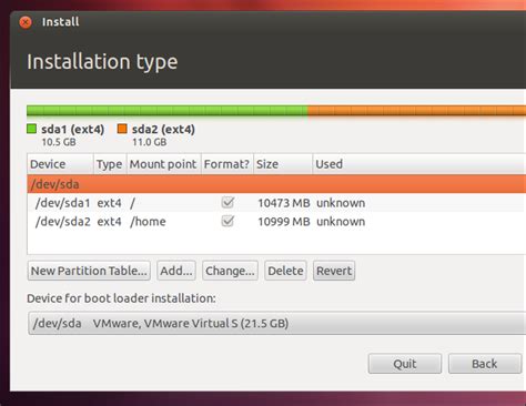 how to create a separate home partition after installing ubuntu