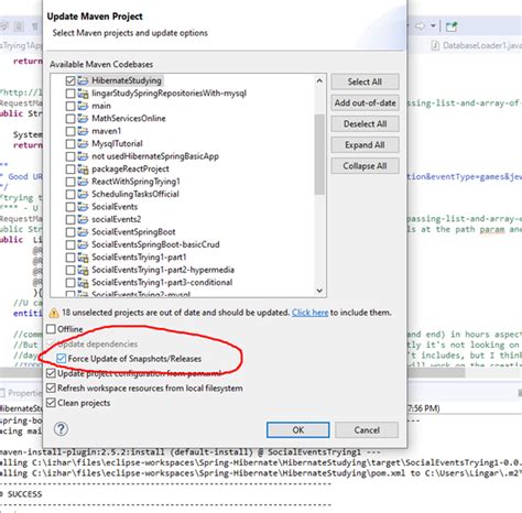 java maven spring boot eclipse build success but do not