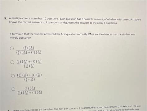 Solved 5 A Multiple Choice Exam Has 10 Questions Each