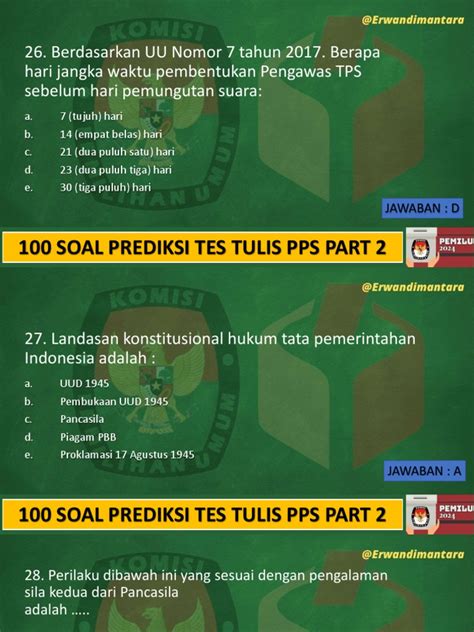 100 Soal Tes Tulis Pps Pemilu 2024 Part 2 Pdf