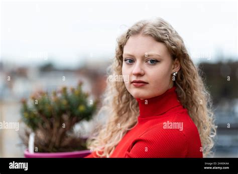Outdoor Beauty Portrait Of A 21 Year Old White Blonde Woman With