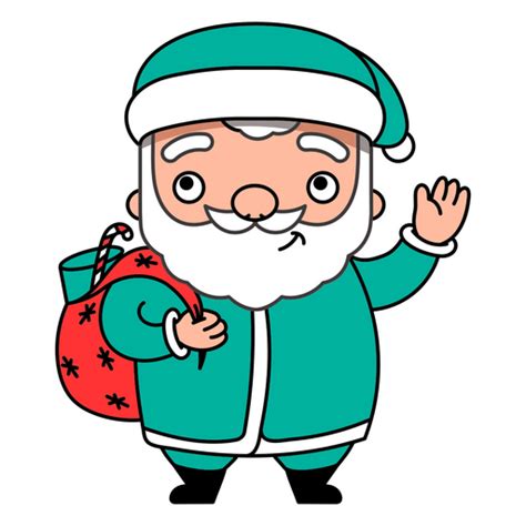 Design Png E Svg De Caracteres De Natal Verde Traço De Cor De Papai