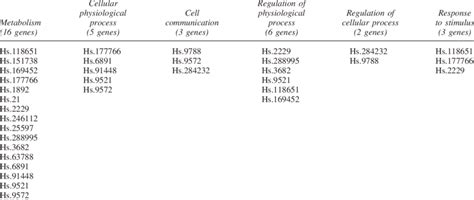 Classification Of Genes According To Their Functions Download Table