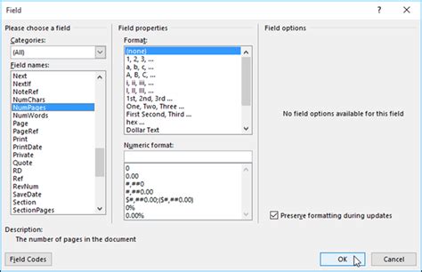 how to insert page x of y into a header or footer in word