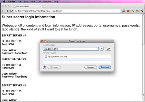 connect to any server from any app via the dock quickly in mac os x