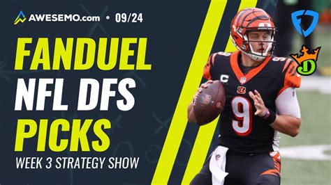 Fanduel Nfl Dfs Picks Week 3 Strategy And Pricing Youtube