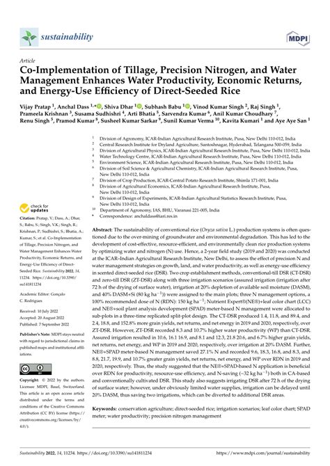 Pdf Co Implementation Of Tillage Precision Nitrogen And Water