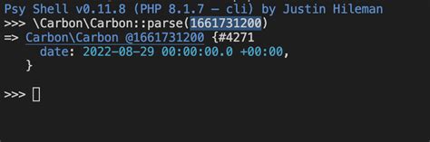 laravel carbon parse error failed to parse time string 1661731200 at