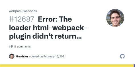 error the loader html webpack plugin didn t return html · issue