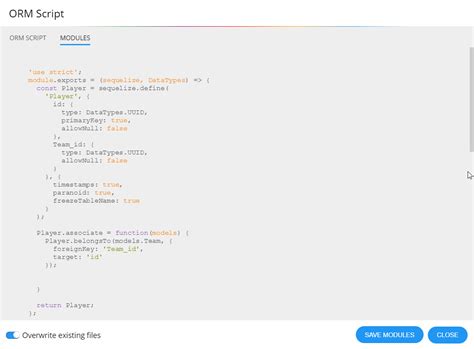 sequelize schema design meteor modeler