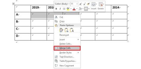 how to merge cells in word easily