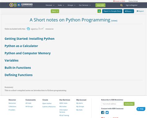 a short notes on python programming oer commons