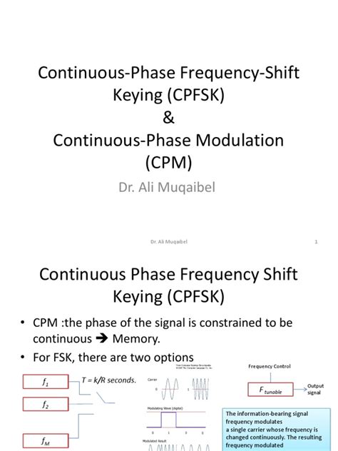 Continuous Phase Frequency Shift Keying Cpfsk Pdf Modulation