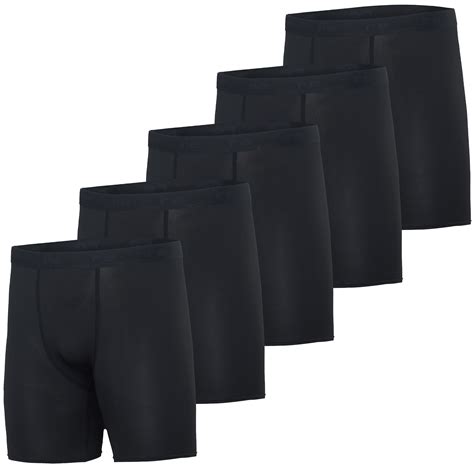 Real Essentials 5 Pack Mens Compression Shorts Quick Dry Performance
