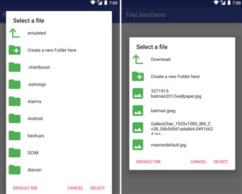 a simple file and directory picker dialog for android