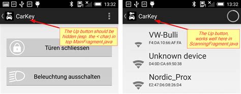 android how to hide the up button in the top fragment and show it