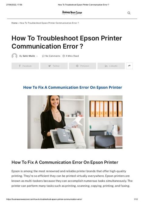 How To Troubleshoot Epson Printer Communication Error Pdf