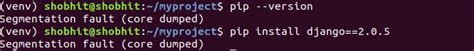 my ubuntu shows the error segmentation fault core dumped while