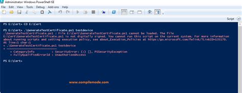 powershell script is not digitally signed you cannot run this script on