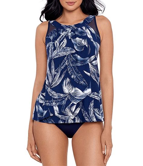 Miraclesuit Tropica Toile Ursula Printed Mesh Scoop Neck Underwire