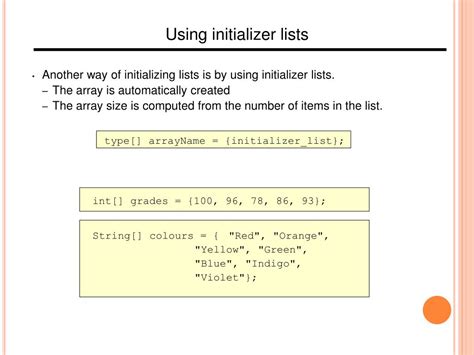 ppt arrays in java powerpoint presentation free