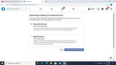 How To Deactivate Facebook Account On Pc Updated Youtube