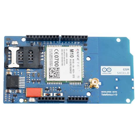 arduino gsm shield with antenna connector a000044 board rapid online