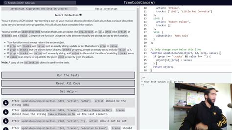 freecodecamp record collection challenge javascript youtube
