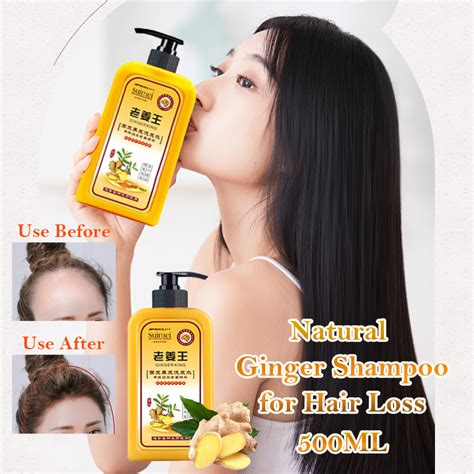 [100 Original 500ml] Natural Ginger Shampoo For Hair Loss Herbal