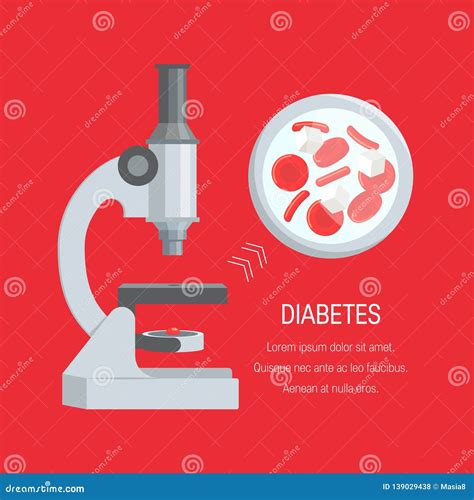 Diabetes Concept In Flat Style Vector Design Stock Illustration