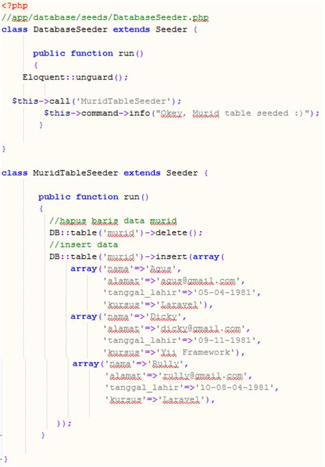 database seeding in laravel with example step by step codeandtuts images