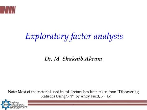 Exploratory Factor Analysis Ppt