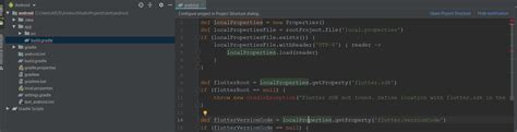 get error when i open the android folder in flutter