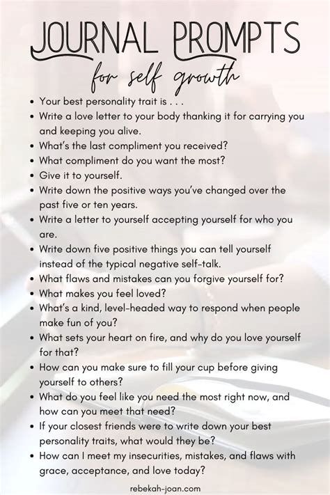 60 Journal Prompts For Self Discovery Self Improvement And Self Love