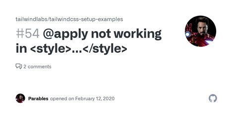 apply not working in · issue 54 · tailwindlabs tailwindcss setup