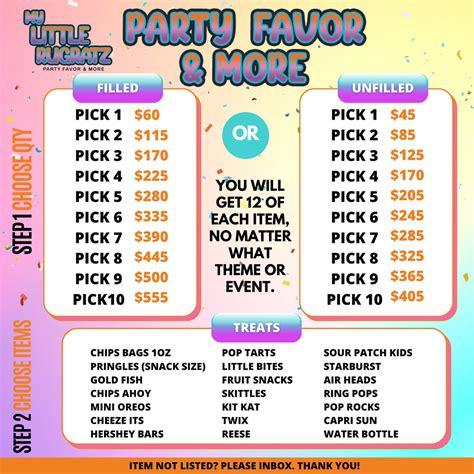 Custom Party Bundle Party Favor Package Custom Party Favors Custom
